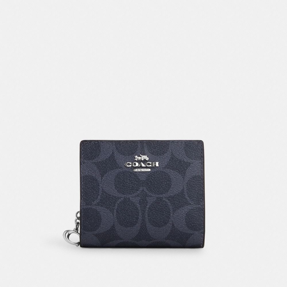 Coach Outlet Snap Wallet In Signature Canvas In Blue | ModeSens