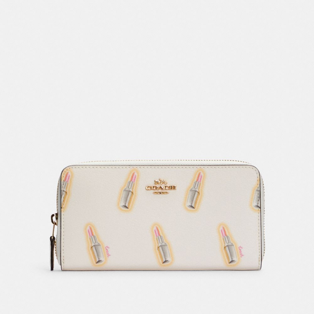COACH® Outlet | Accordion Zip Wallet With Lipstick Print
