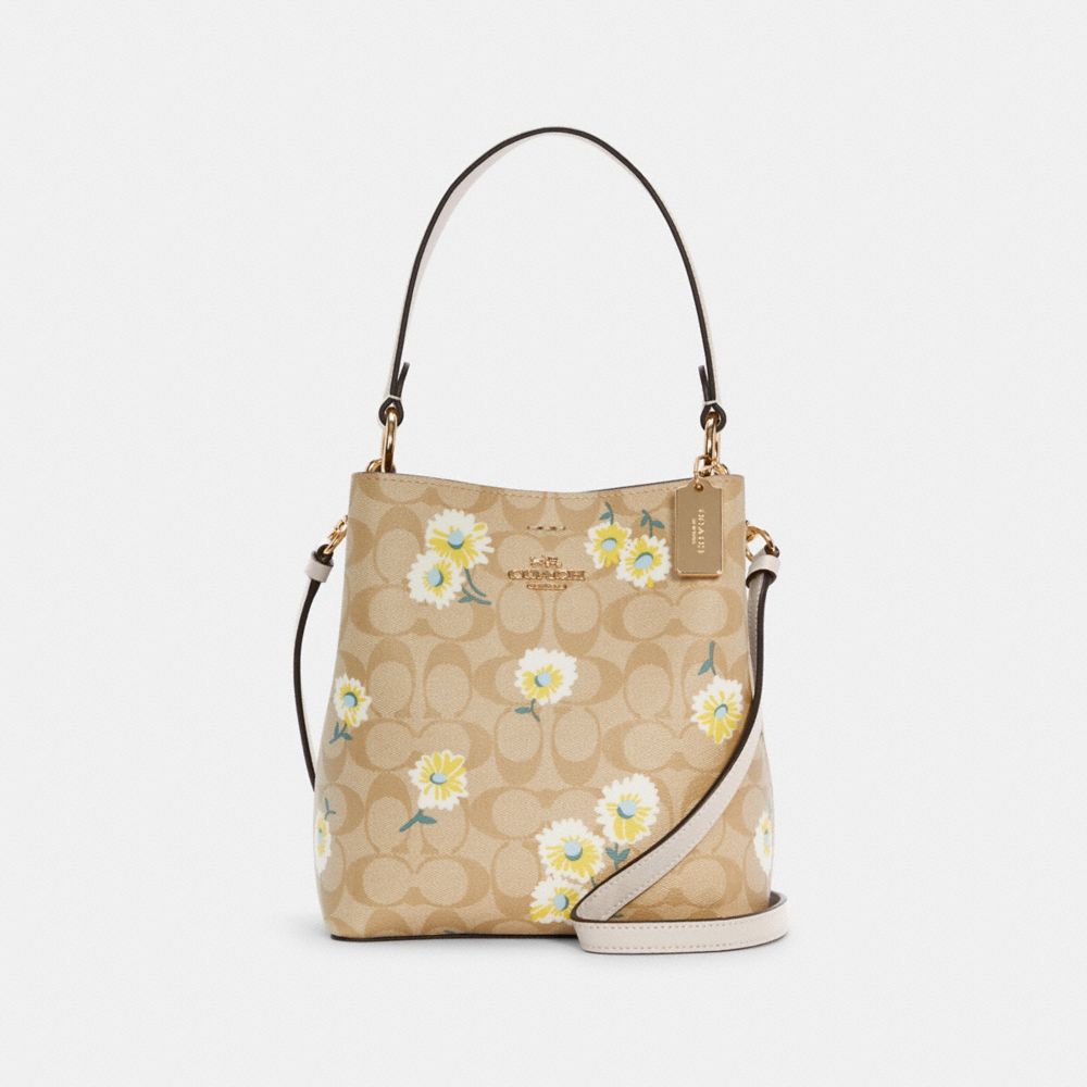 COACH® Outlet | Small Town Bucket Bag In Signature Canvas With Daisy Print