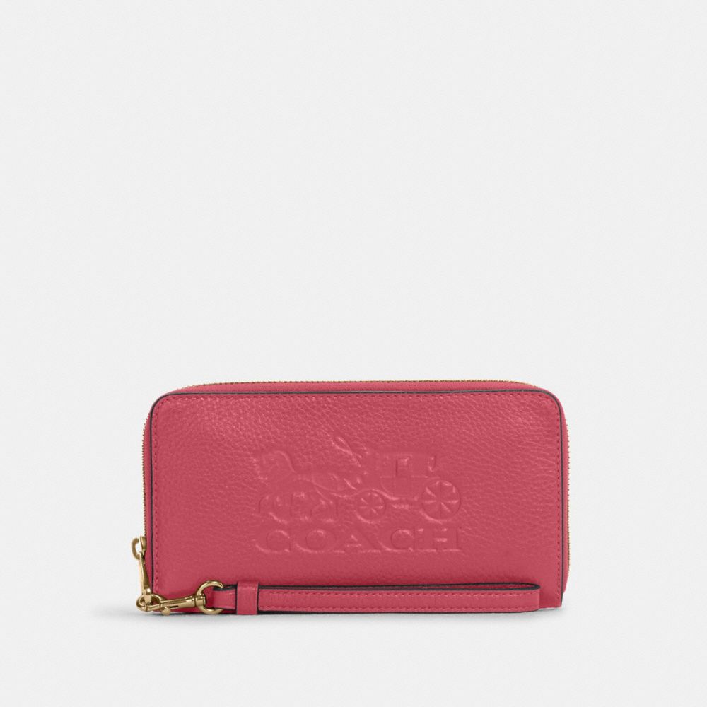 COACH® Outlet | Long Zip Around Wallet With Horse And Carriage