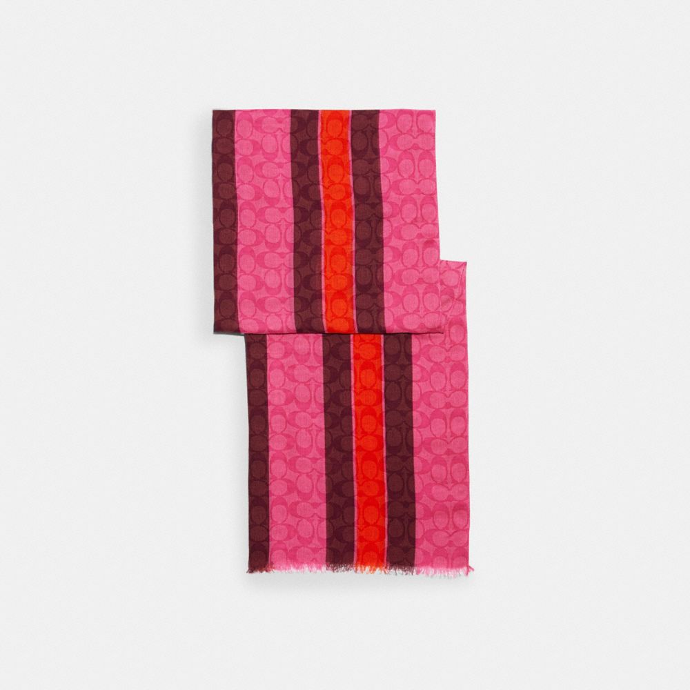 COACH® Outlet | Signature Varsity Stripe Oblong Scarf
