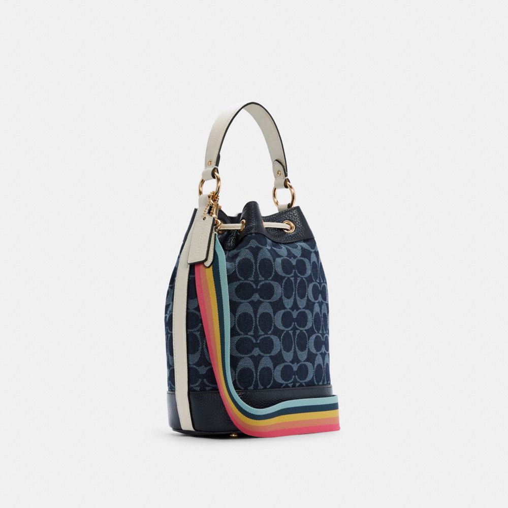 COACH® Outlet | Dempsey Drawstring Bucket Bag In Signature Denim