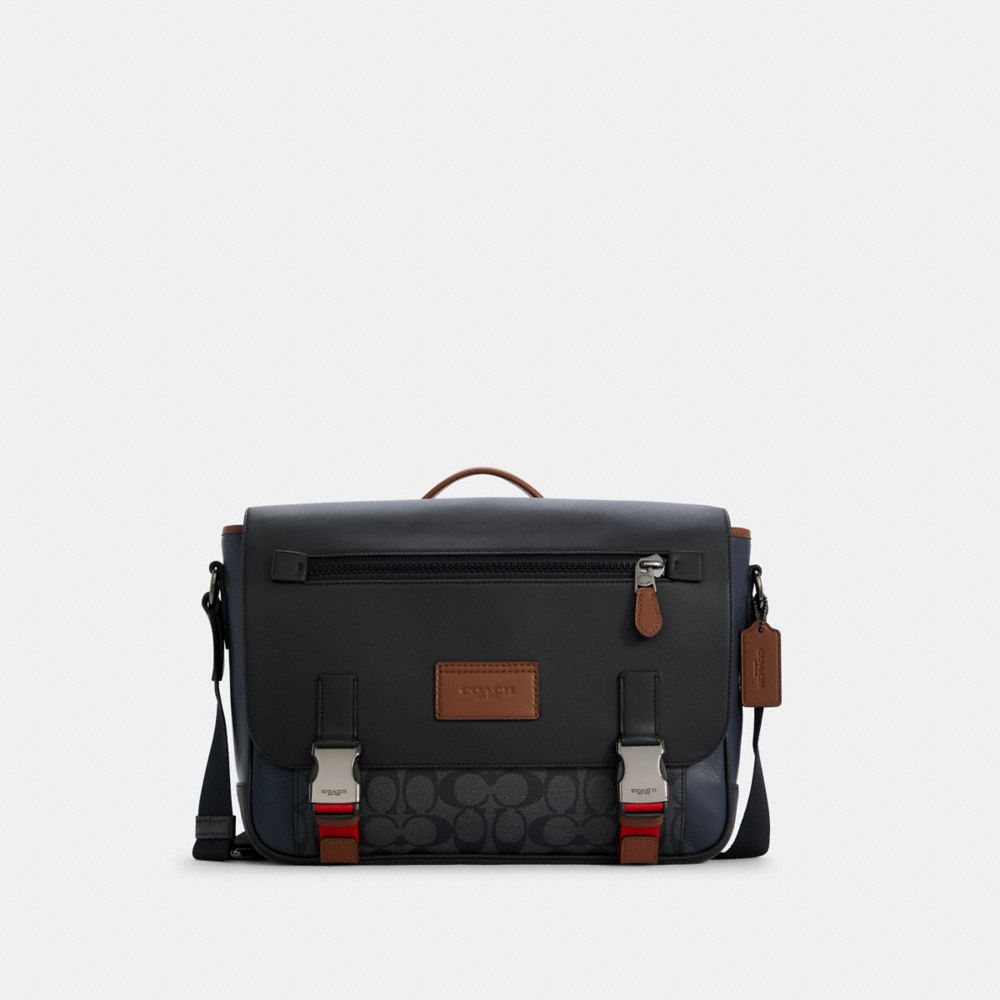 COACH® Outlet | Track Messenger In Colorblock Signature Canvas
