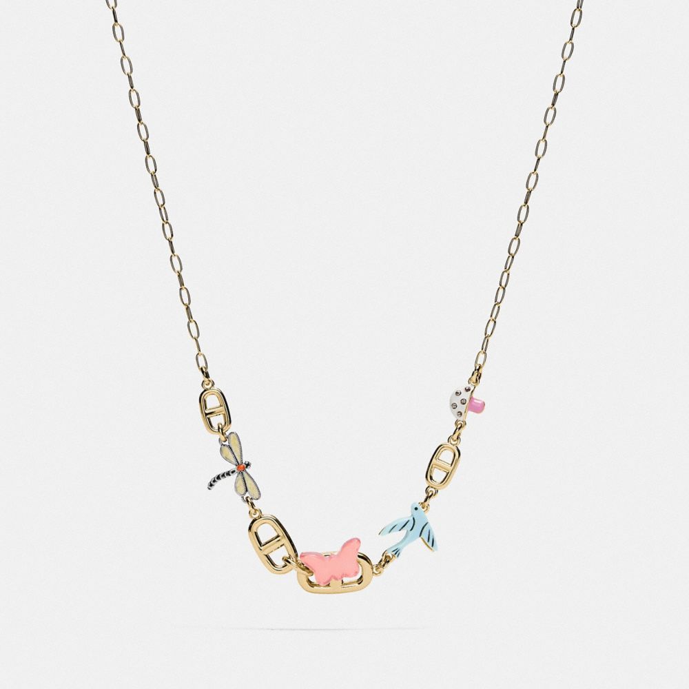 COACH®: Coffee Bean Chain Link Charm Necklace