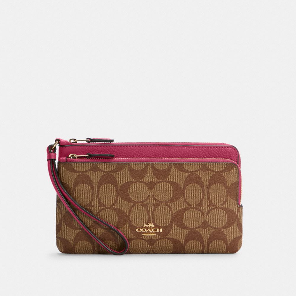 COACH® Outlet | Double Zip Wallet In Signature Canvas