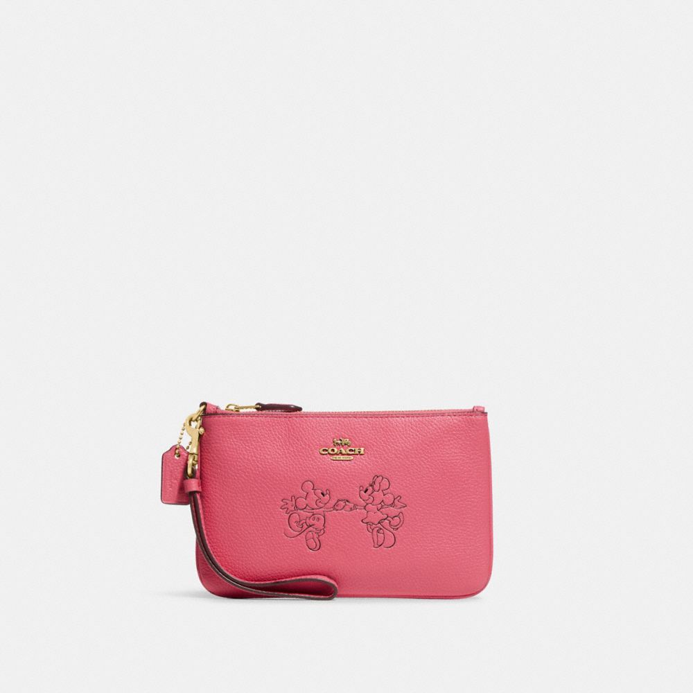 COACH® | Disney X Coach Small Wristlet With Mickey Mouse And Minnie Mouse