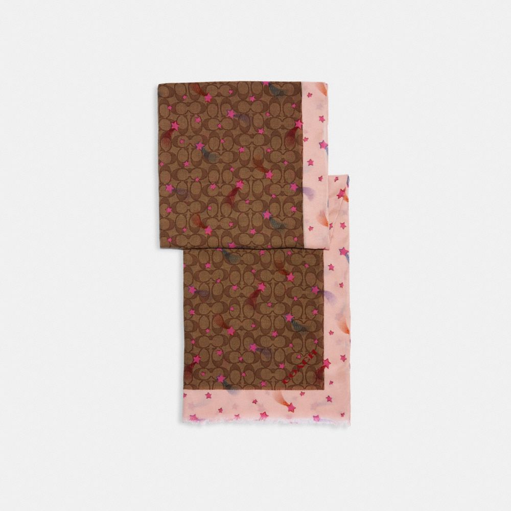 COACH® | Signature Disco Star Print Oblong Scarf