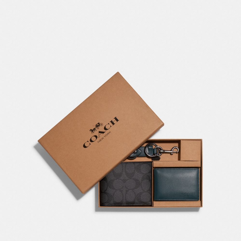 COACH® | Boxed 3 In 1 Wallet Gift Set In Colorblock Signature Canvas