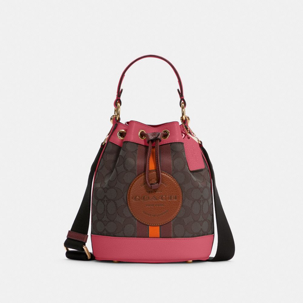 COACH® | Dempsey Bucket Bag 19 In Signature Jacquard With Stripe And ...