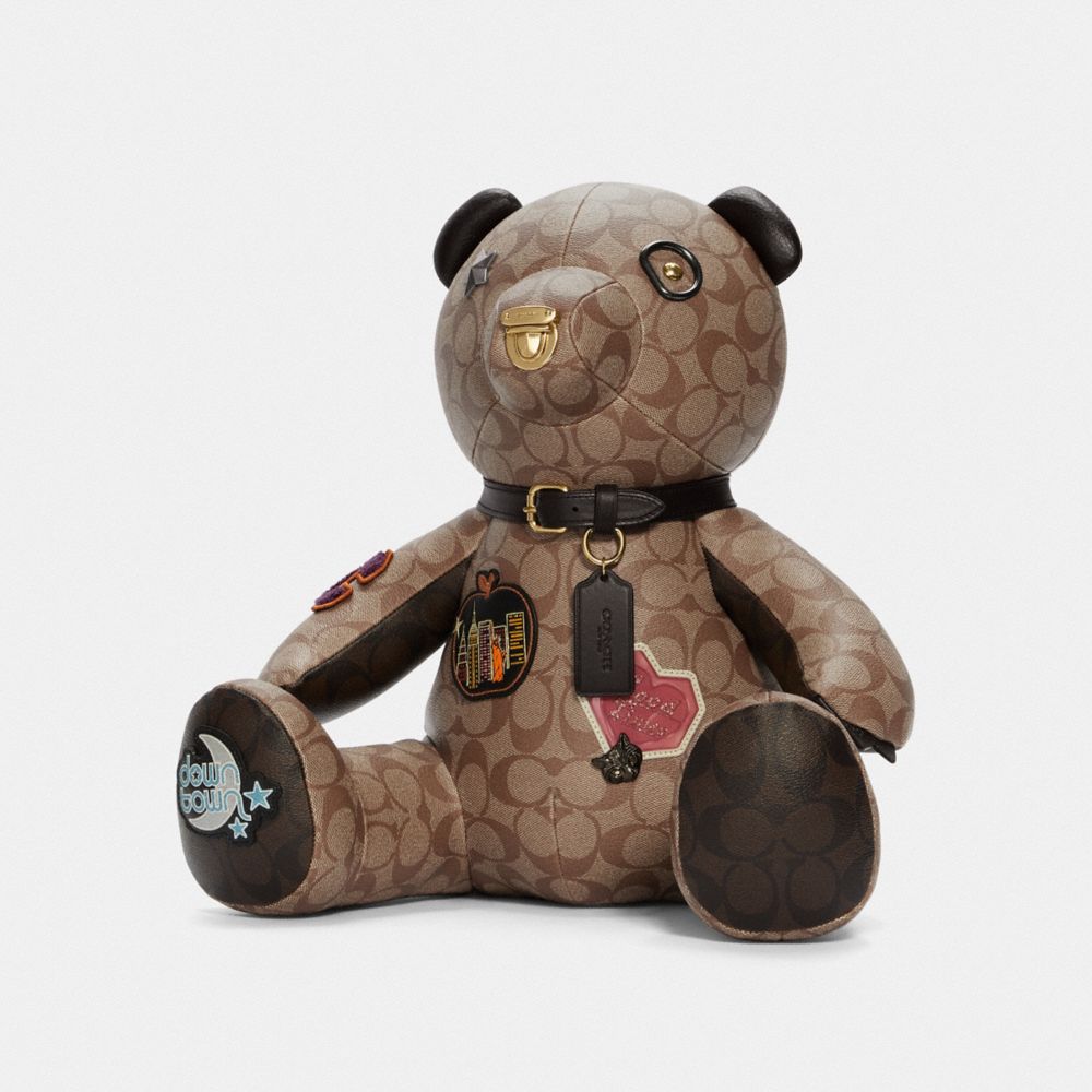 COACH® | Collectible Bear In Blocked Signature Canvas With Disco Patches