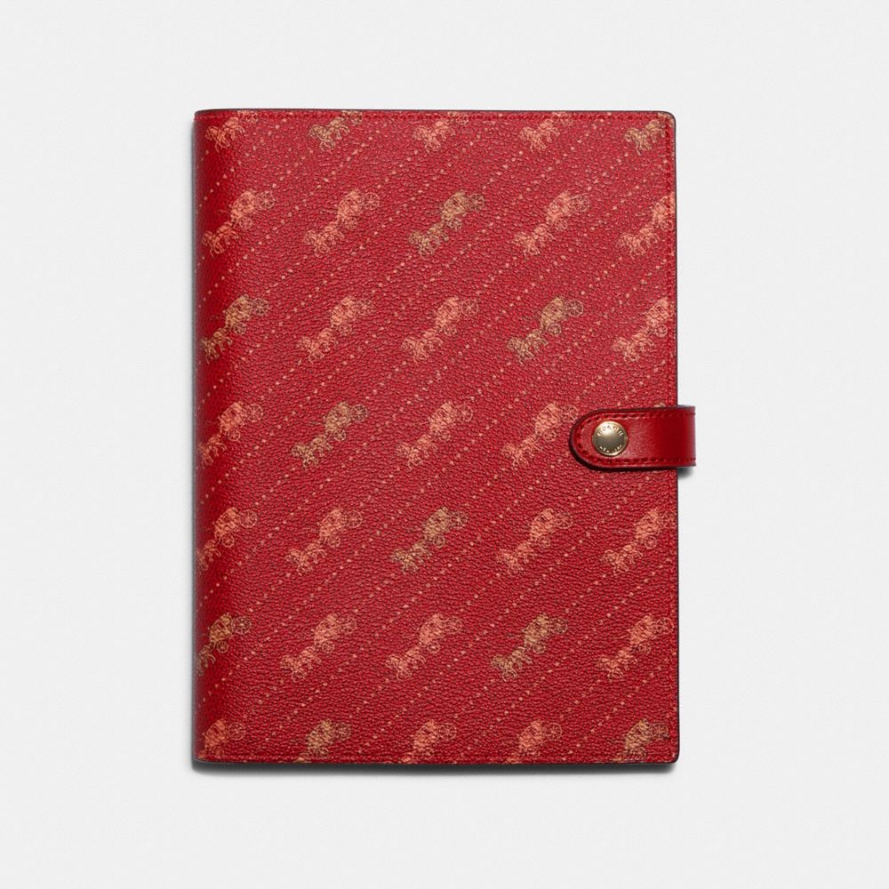 COACH® | Notebook With Diagonal Horse And Carriage Print