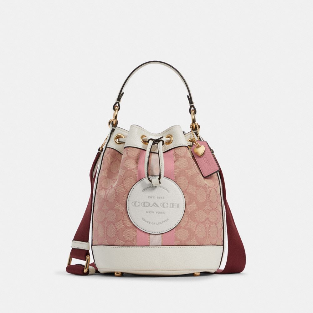 COACH® | Dempsey Bucket Bag 19 In Signature Jacquard With Coach Patch ...