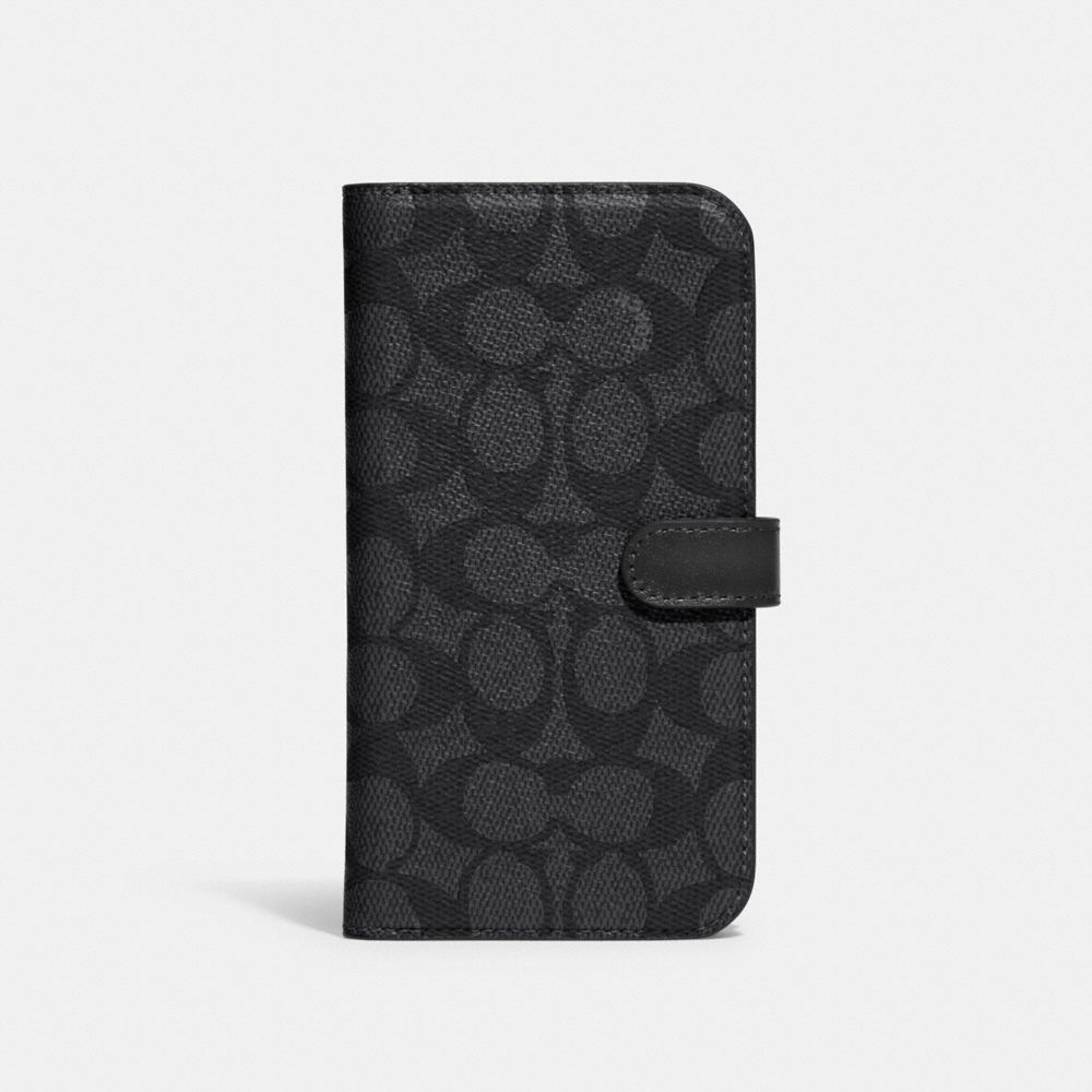 COACH® | Iphone 13 Pro Max Folio In Signature Canvas