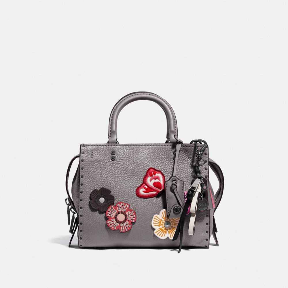 Upcrafted Rogue 25 With Tea Rose Applique And Patches | COACH®