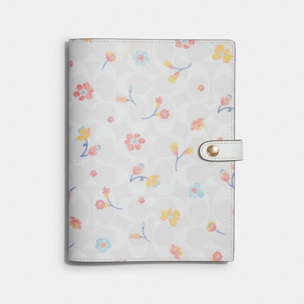 COACH® | Notebook In Signature Canvas With Mystical Floral Print
