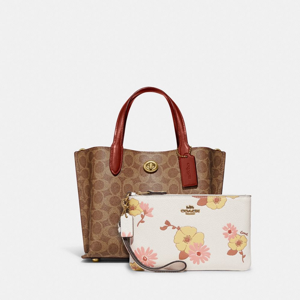 Willow Tote 24 In Signature Canvas & Small Wristlet With Floral Print ...