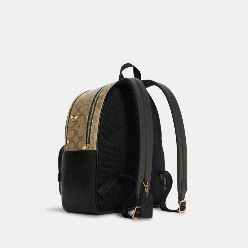 COACH® | Court Backpack In Signature Canvas With Bee Print