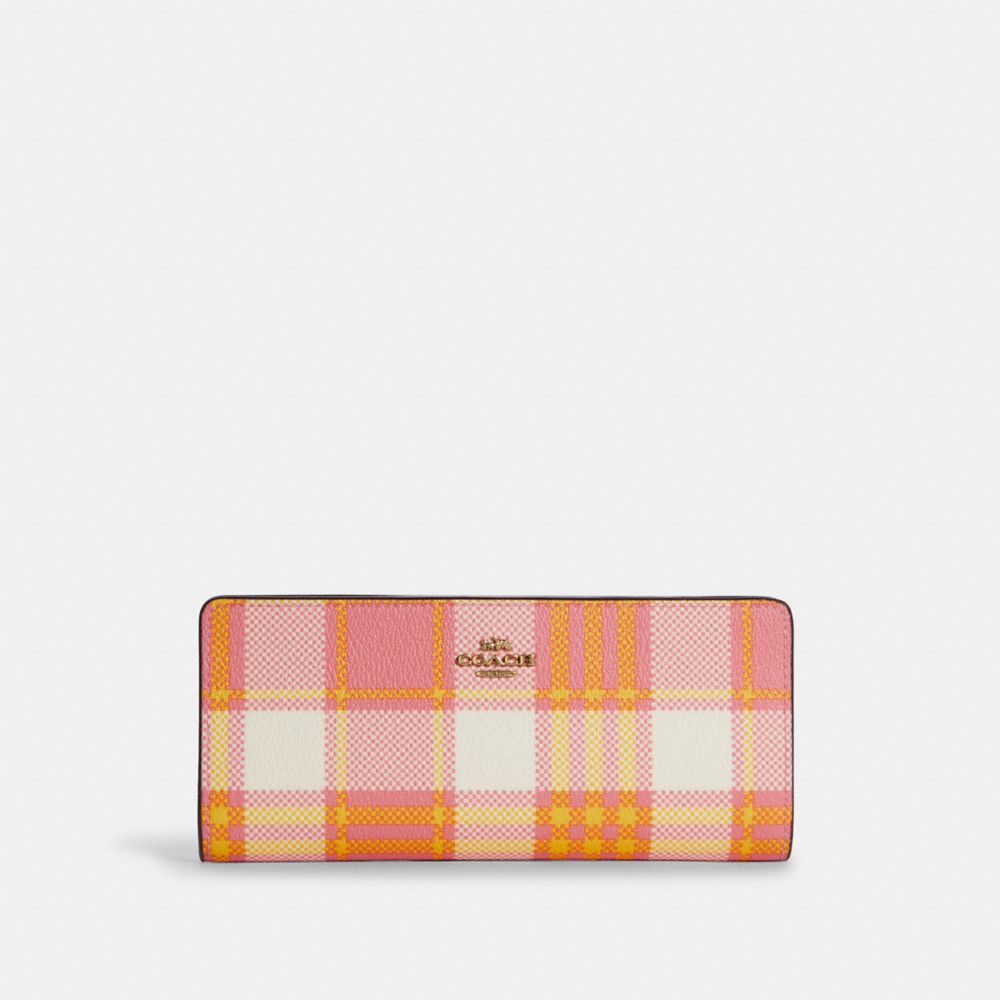 COACH OUTLET® | Slim Wallet With Garden Plaid Print