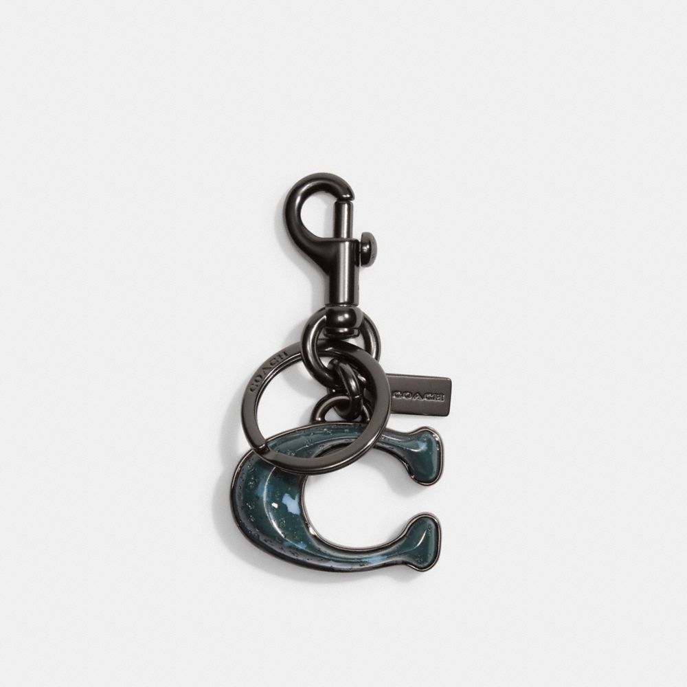NWT Coach Signature C Letter Logo Metal Inlay bag charm Key Fob ...