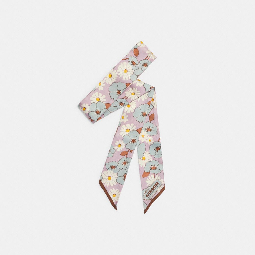 COACH® | Floral Print Silk Skinny Scarf