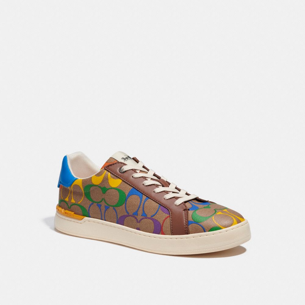 COACH® | Clip Low Top Sneaker In Rainbow Signature Canvas