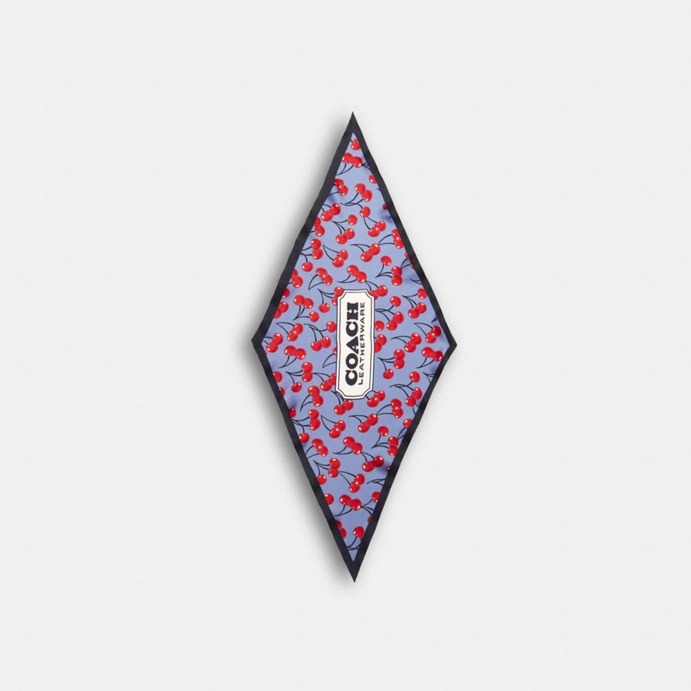 COACH® | Cherry Swirl Print Silk Diamond Scarf