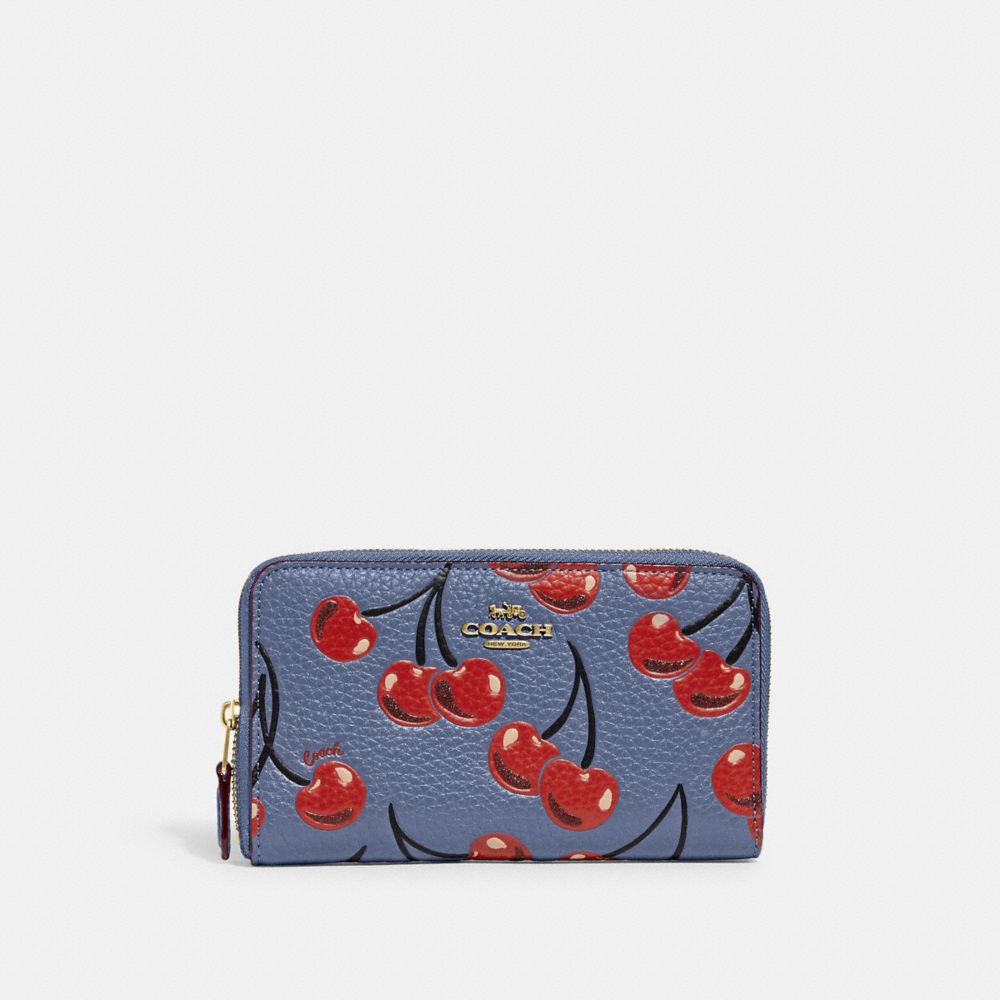 COACH® | Medium Zip Around Wallet With Cherry Print