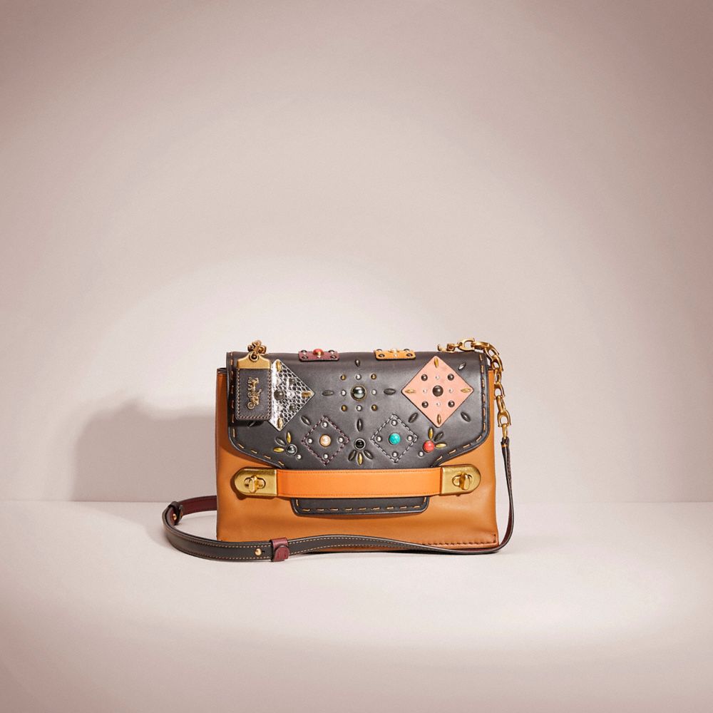 Restored Coach Swagger Chain Crossbody With Snakeskin Patchwork Prairie ...