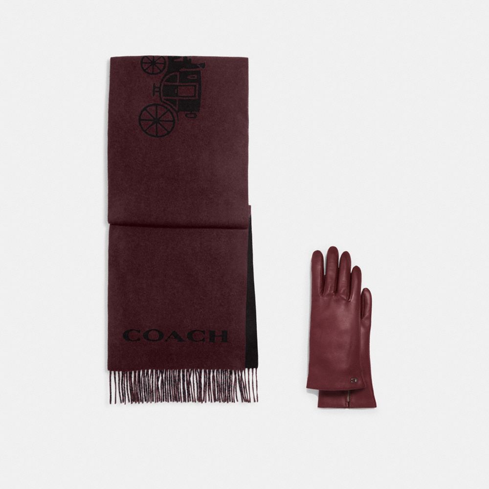 Horse And Carriage Cashmere Muffler & Sculpted Signature Leather Tech ...