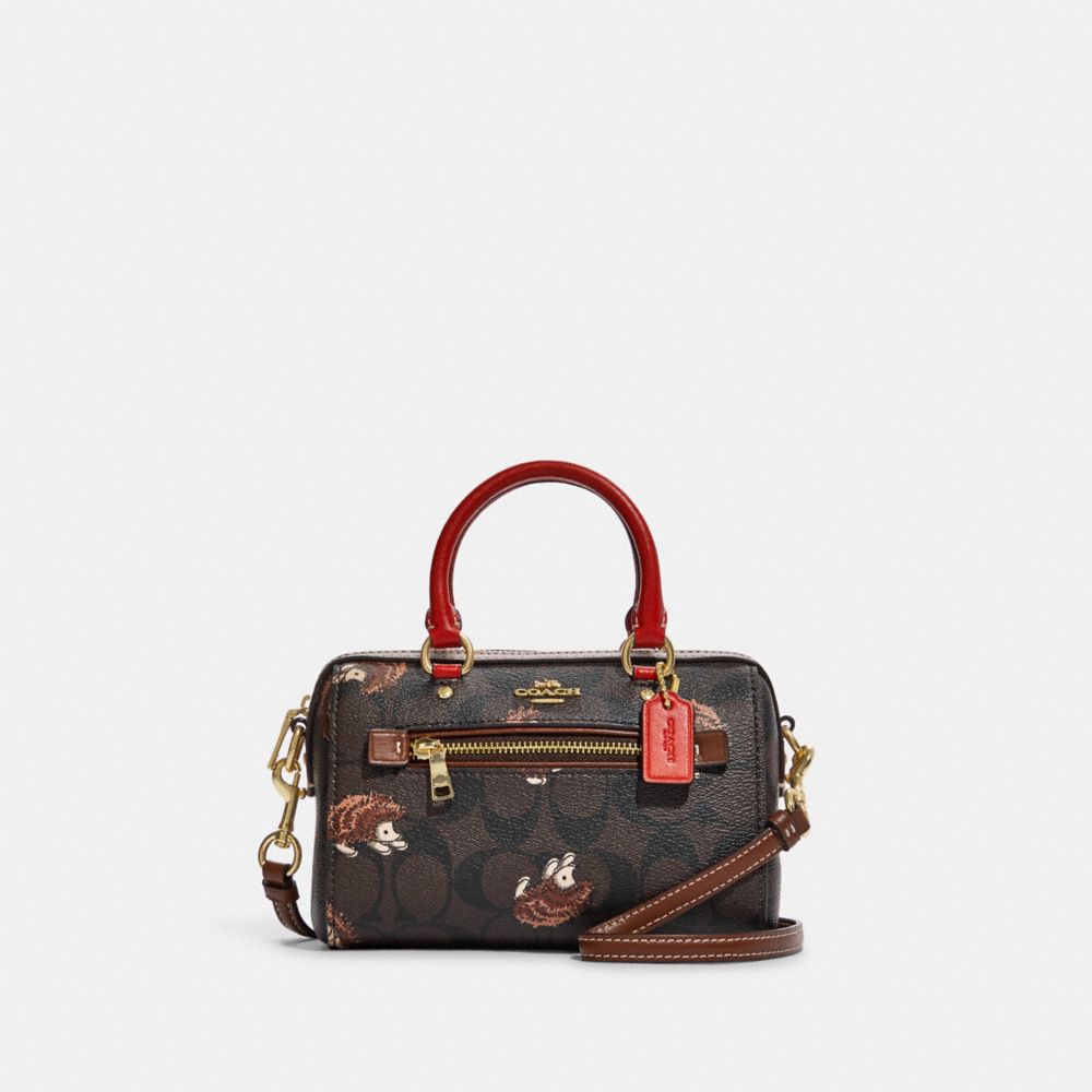 COACH® | Mini Rowan Crossbody In Signature Canvas With Hedgehog Print