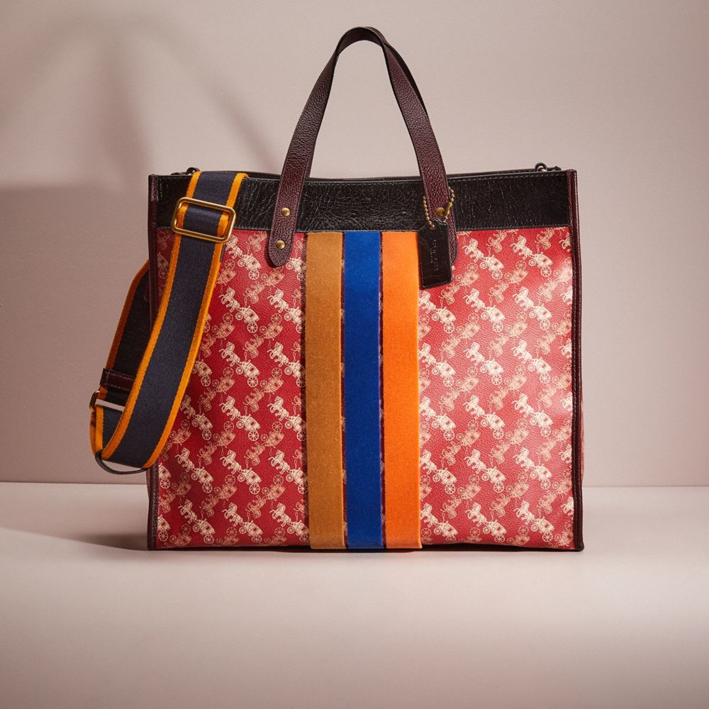 Restored Field Tote 40 With Horse And Carriage Print And Varsity Stripe ...
