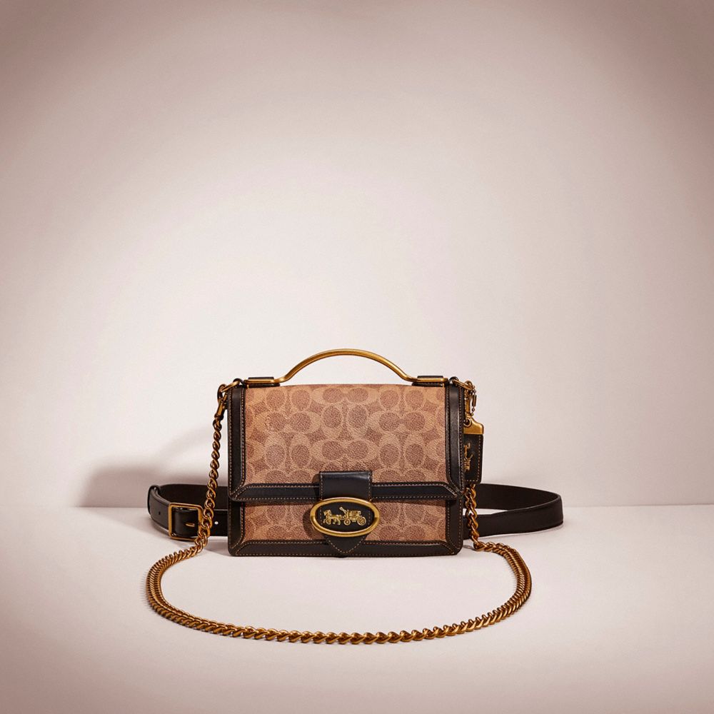 Coach Restored Riley Top Handle 22 In Signature Canvas. In Brass/tan ...