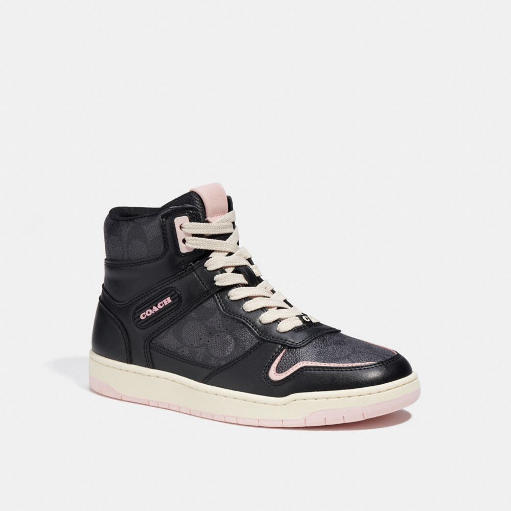 Coach High Top Sneaker In Signature Canvas In Black | ModeSens
