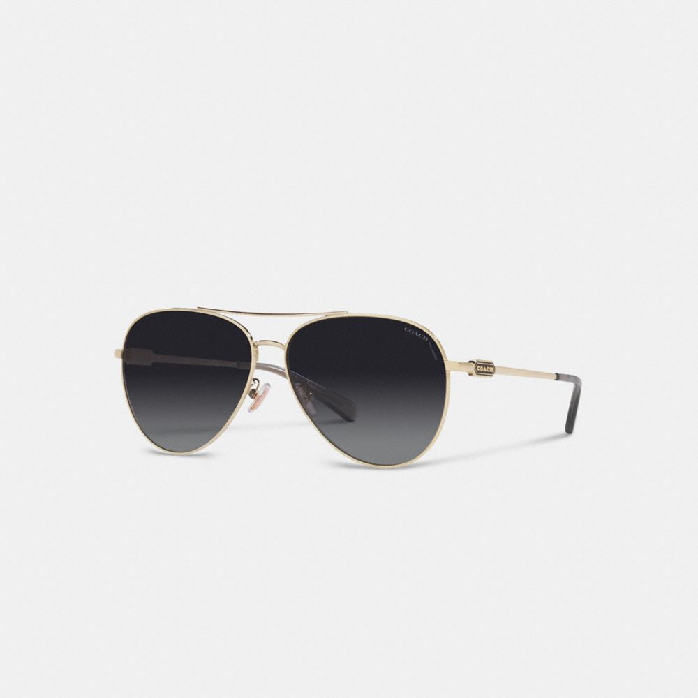 Badge Metal Pilot Sunglasses Coach®