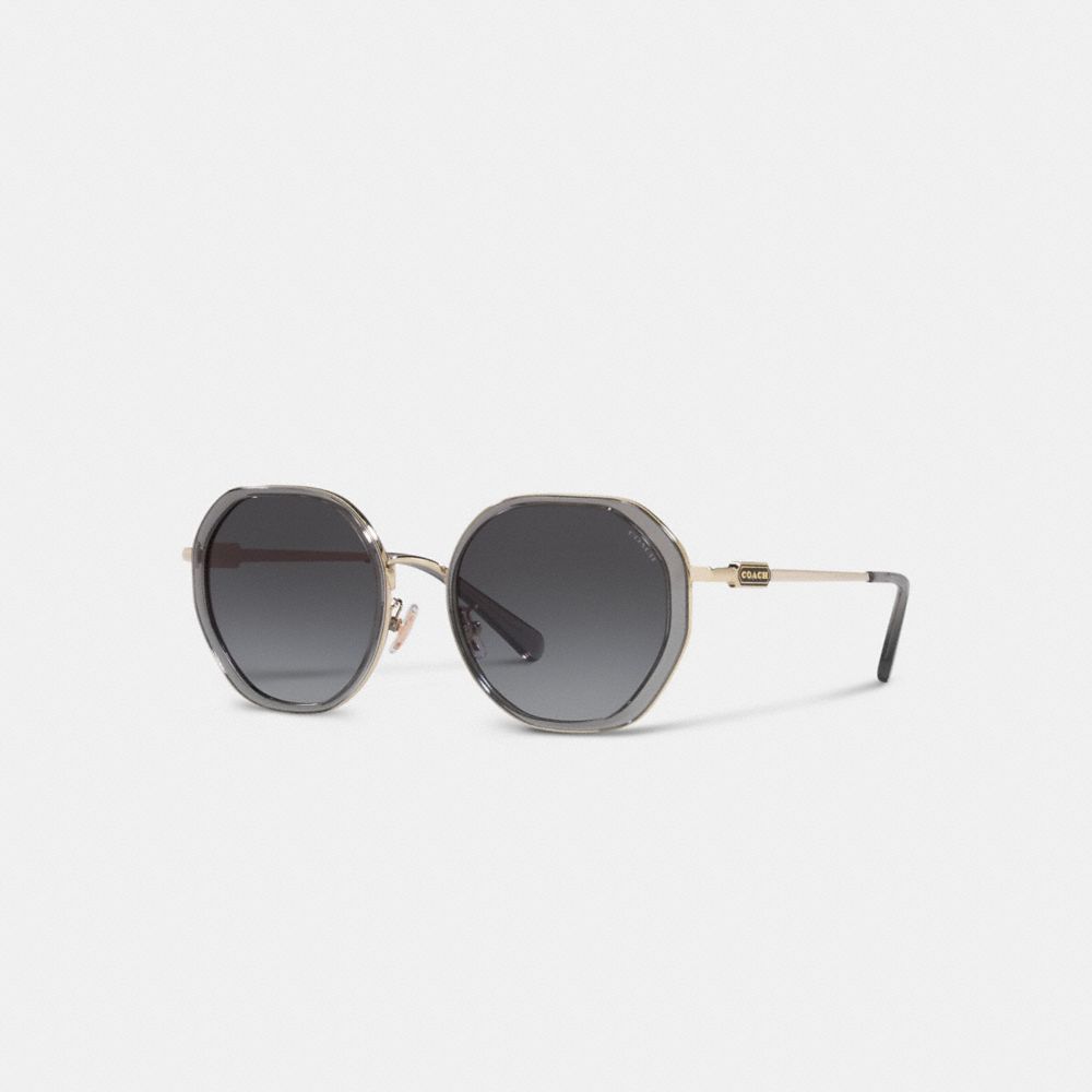 COACH® | Badge Round Geometric Sunglasses