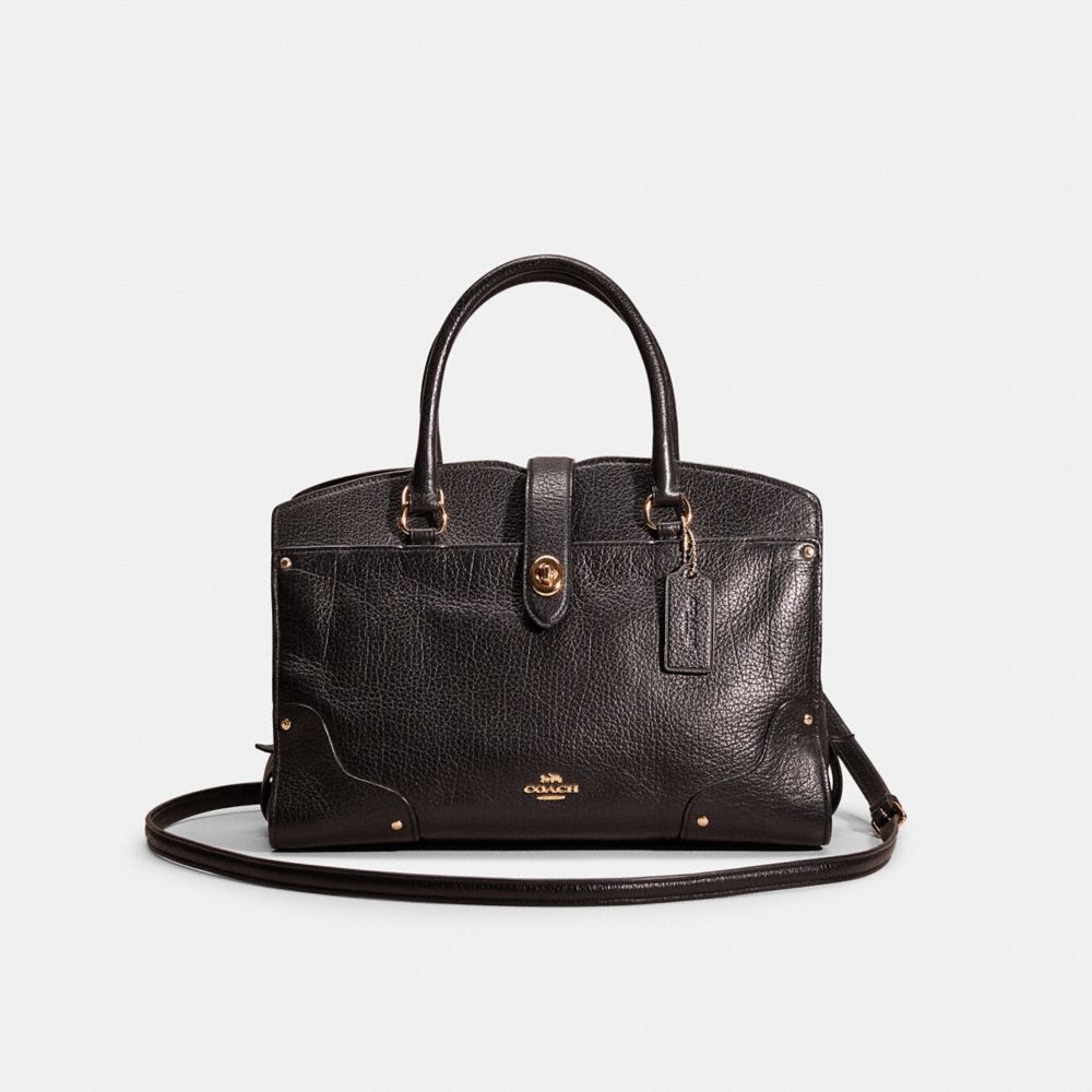 Coach Restored Mercer Satchel 30 In Light Gold/black | ModeSens