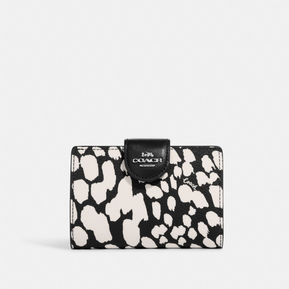 Coach Outlet Medium Corner Zip Wallet With Spotted Animal Print In ...