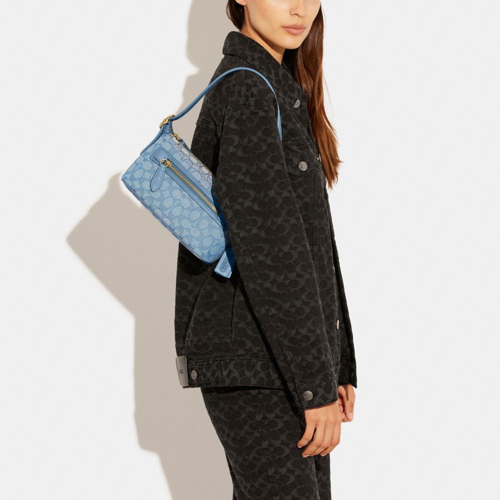 Coach Demi Bag In Signature Jacquard In Brass/lake | ModeSens