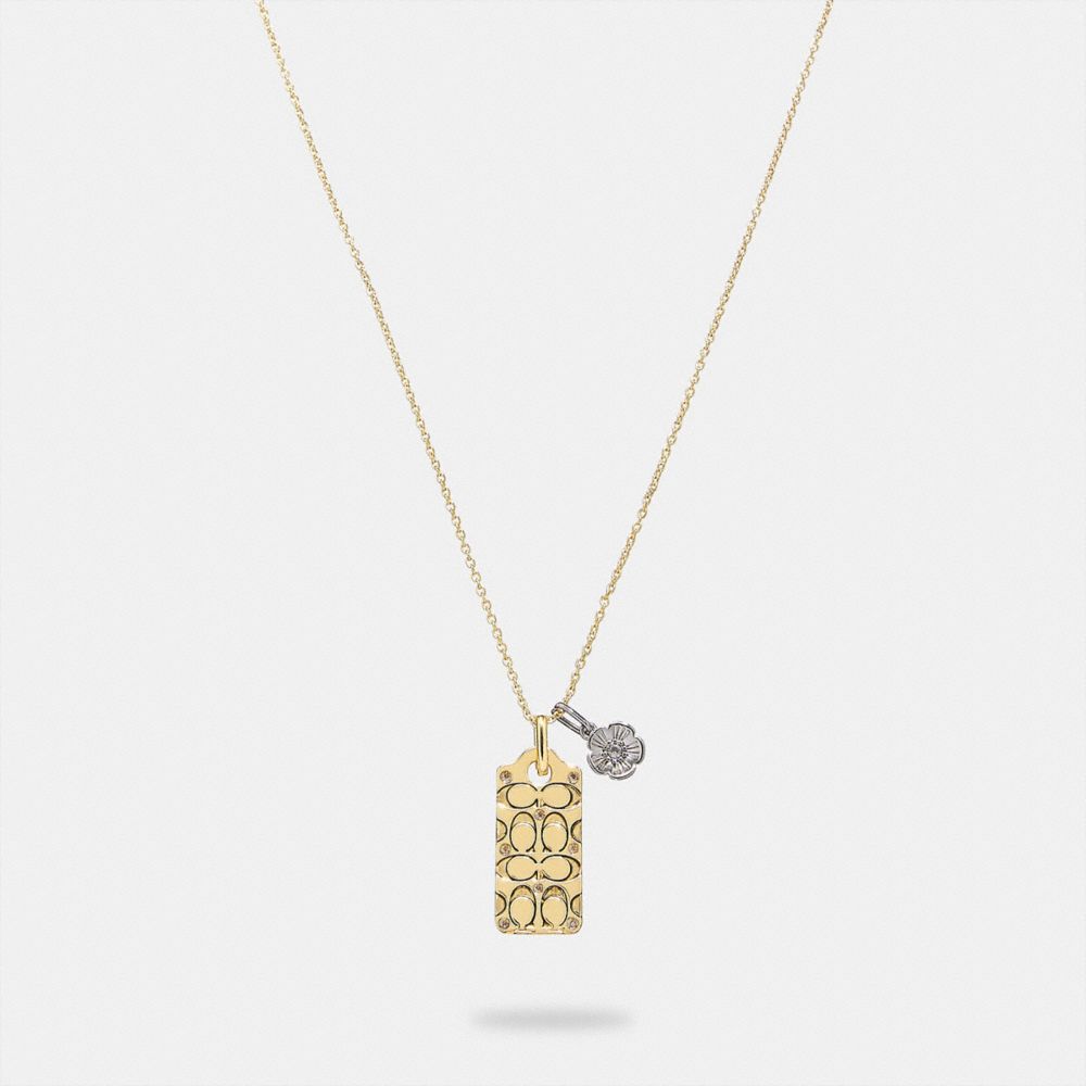 Quilted Signature Pendant Necklace | COACH®