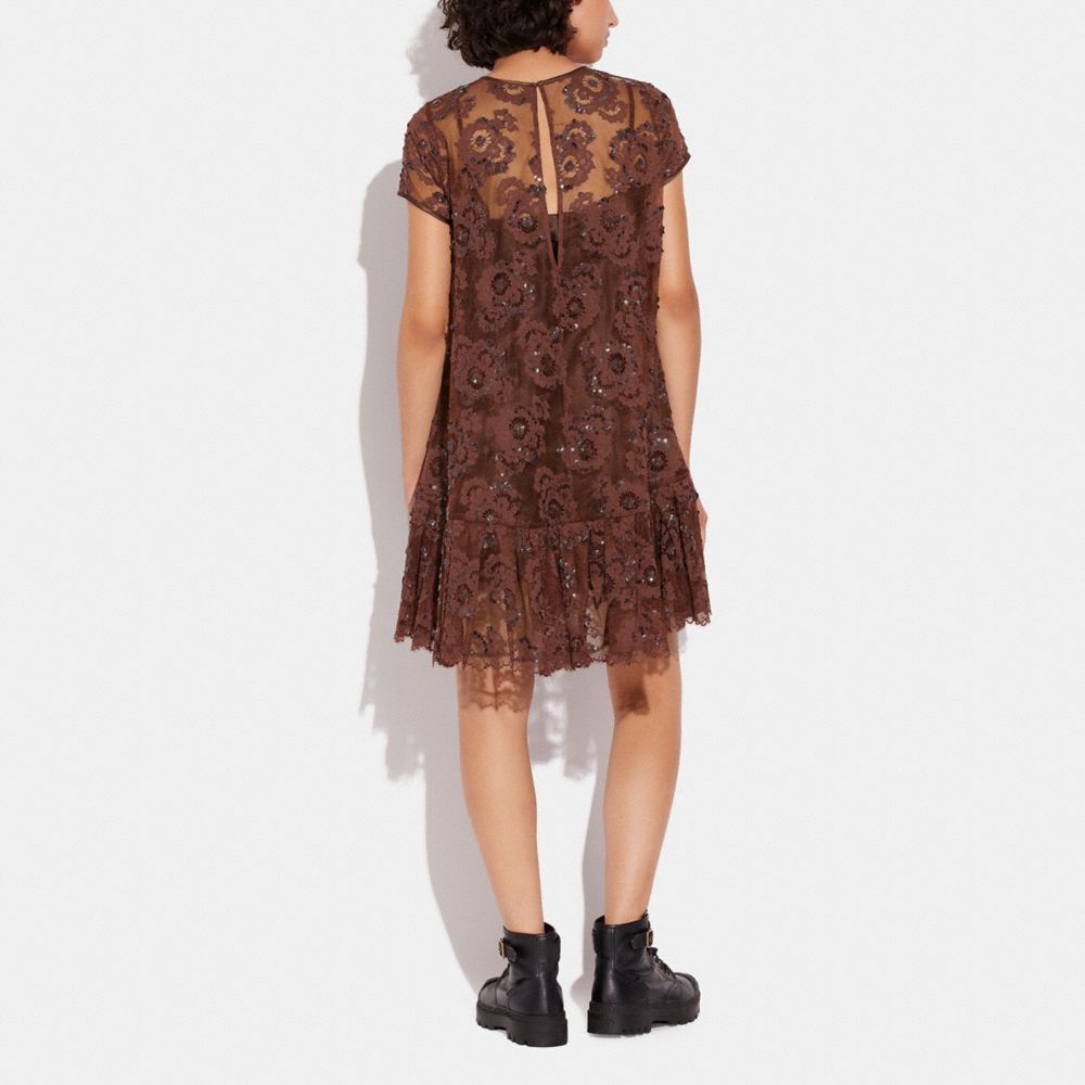 Short Sleeve Lace Dress | COACH®
