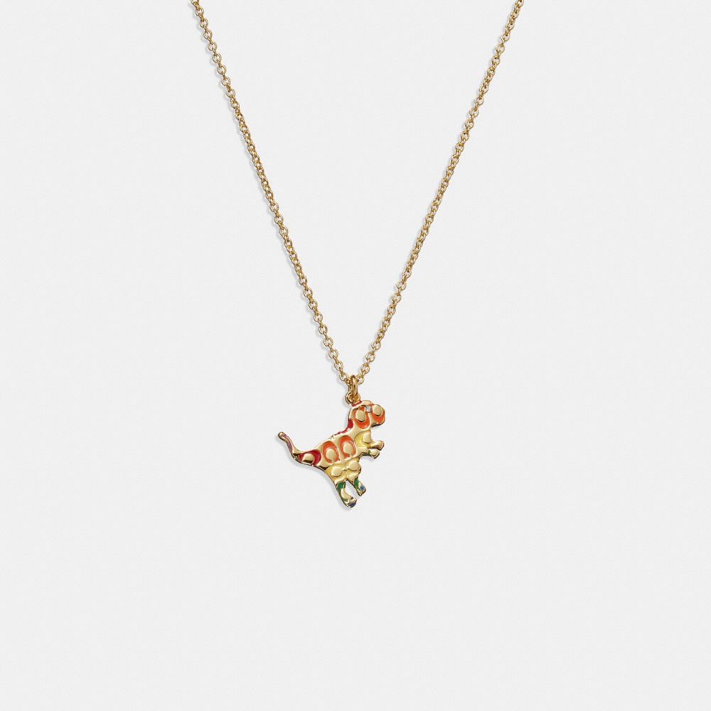 Quilted Signature Enamel Rexy Necklace | COACH®