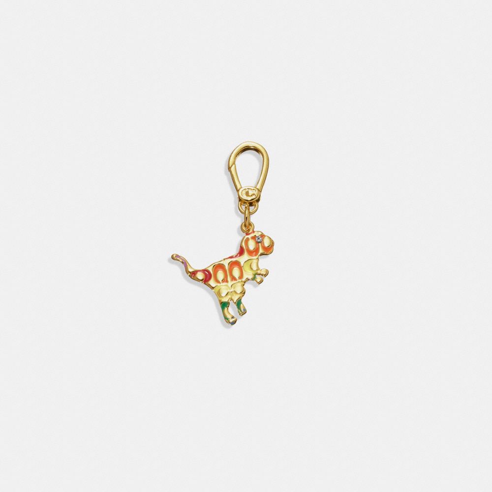 Coach Quilted Signature Enamel Rexy Charm In Gold/multi | ModeSens