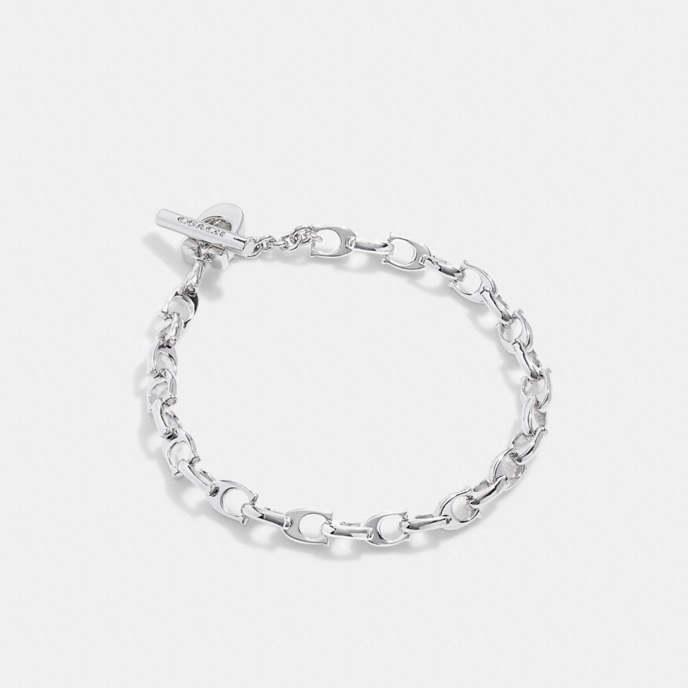 Coach Signature Chain Bracelet In Silver | ModeSens