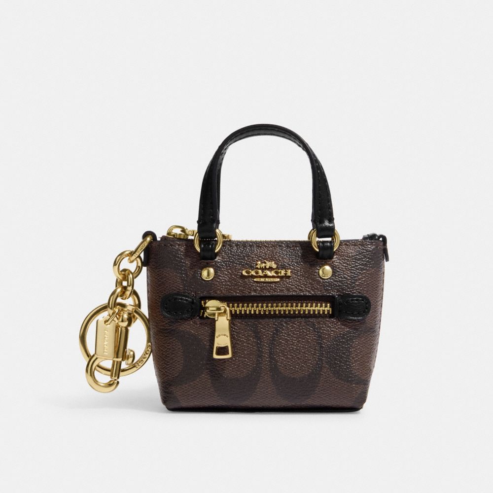 COACH® | Mini Gallery Bag Charm In Signature Canvas