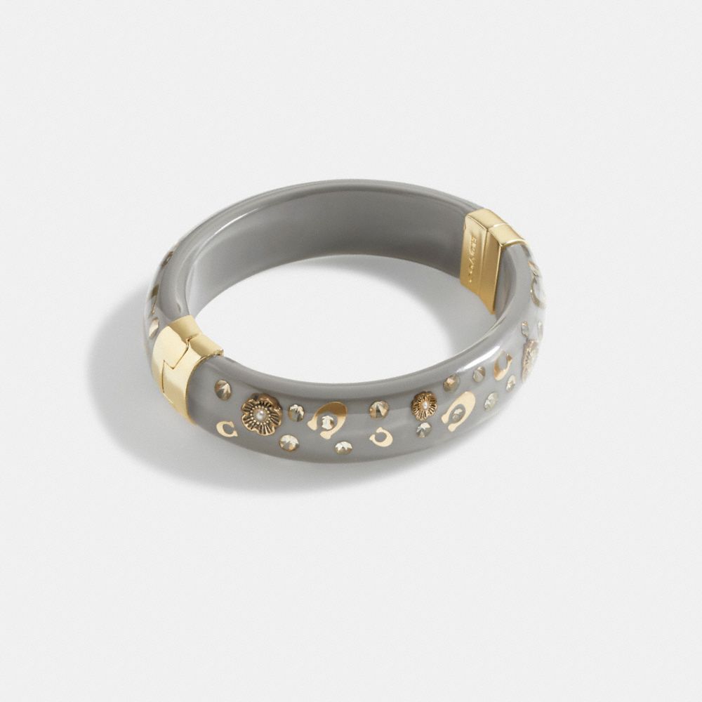 Signature Tea Rose Hinged Bangle | COACH®