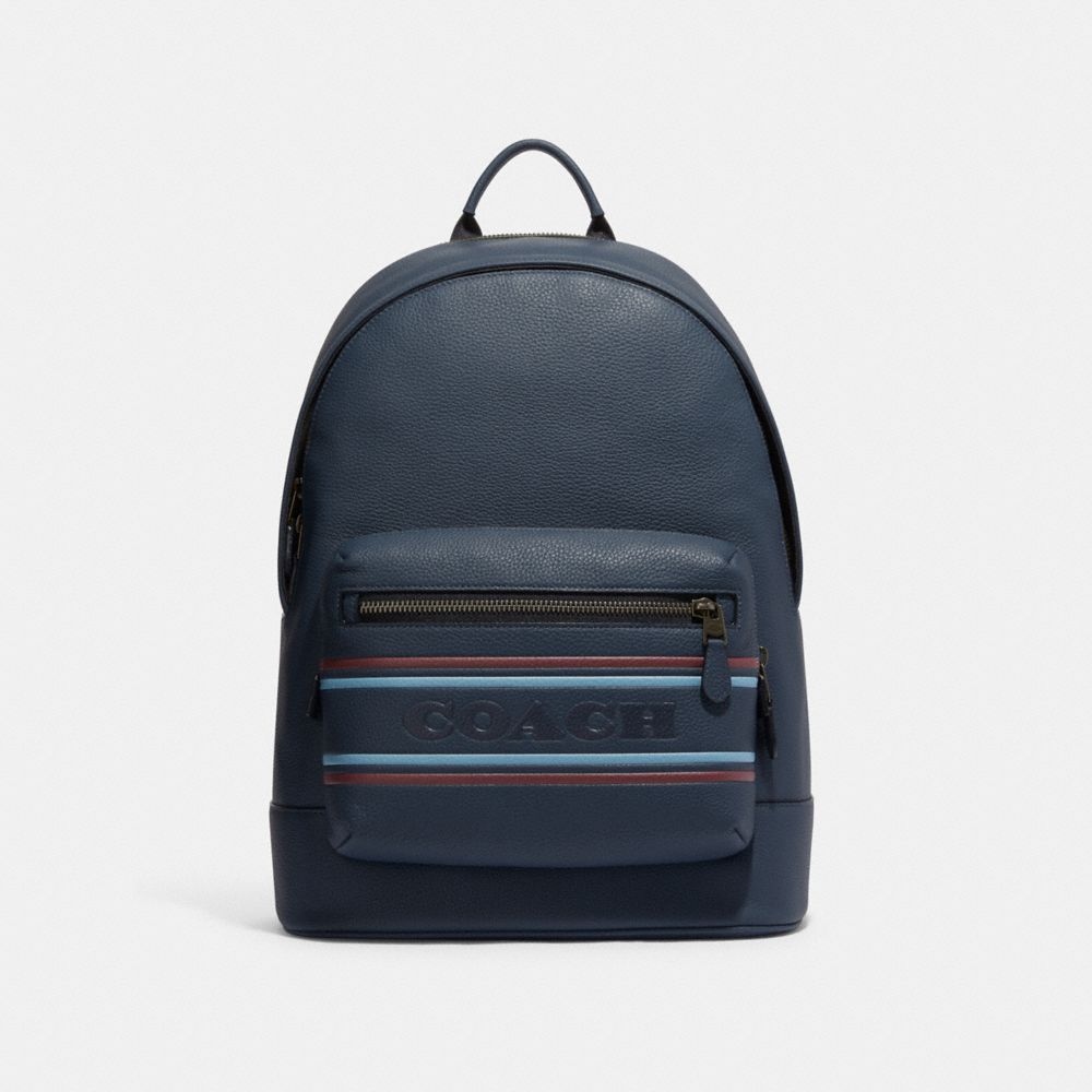 Coach Outlet West Backpack With Coach Stripe In Blue | ModeSens