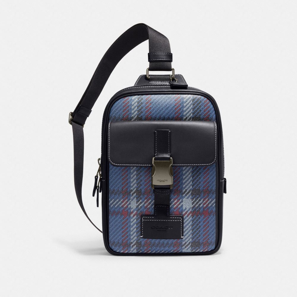 COACH® | Track Pack With Plaid Print