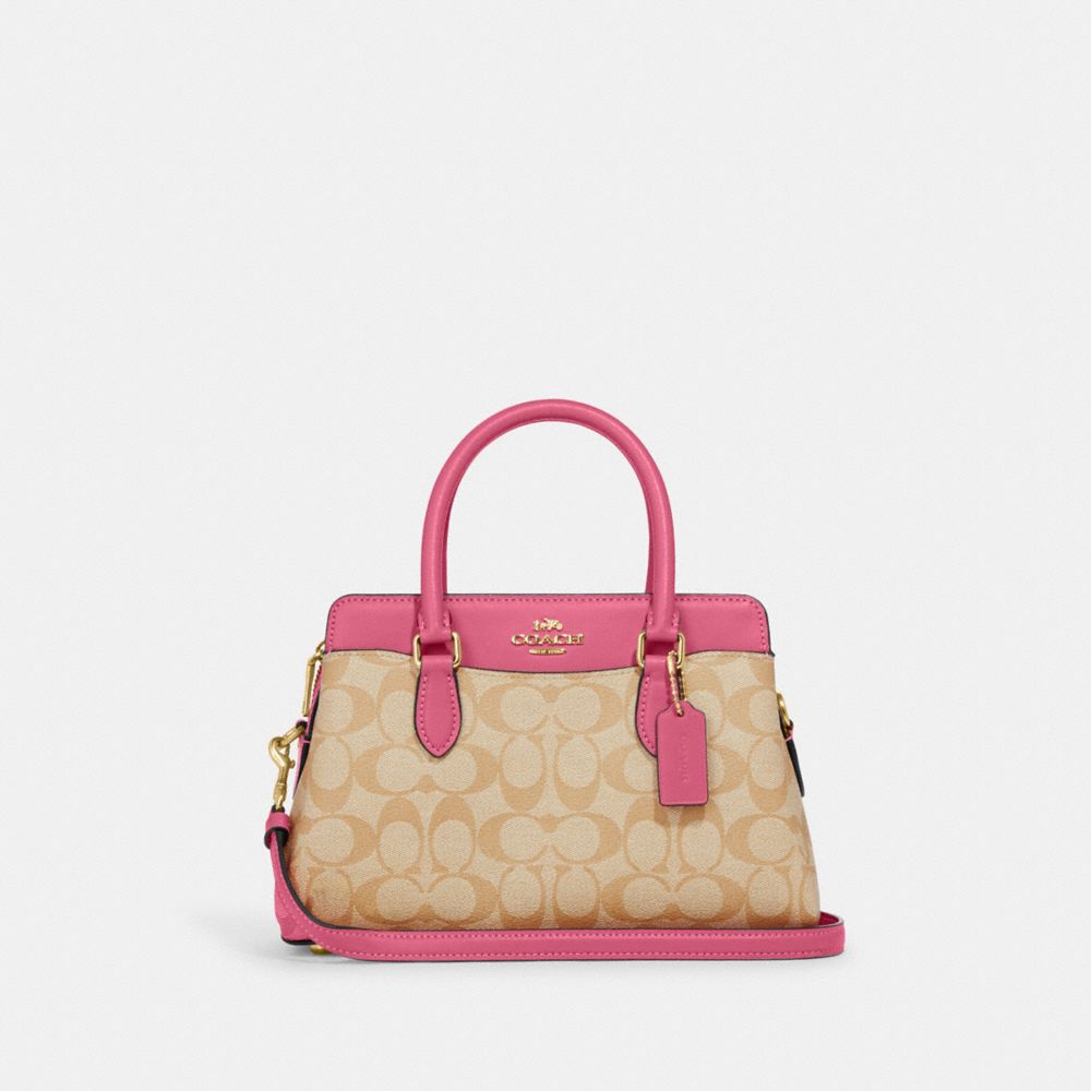Coach Outlet Mini Darcie Carryall In Signature Canvas In Beige | ModeSens