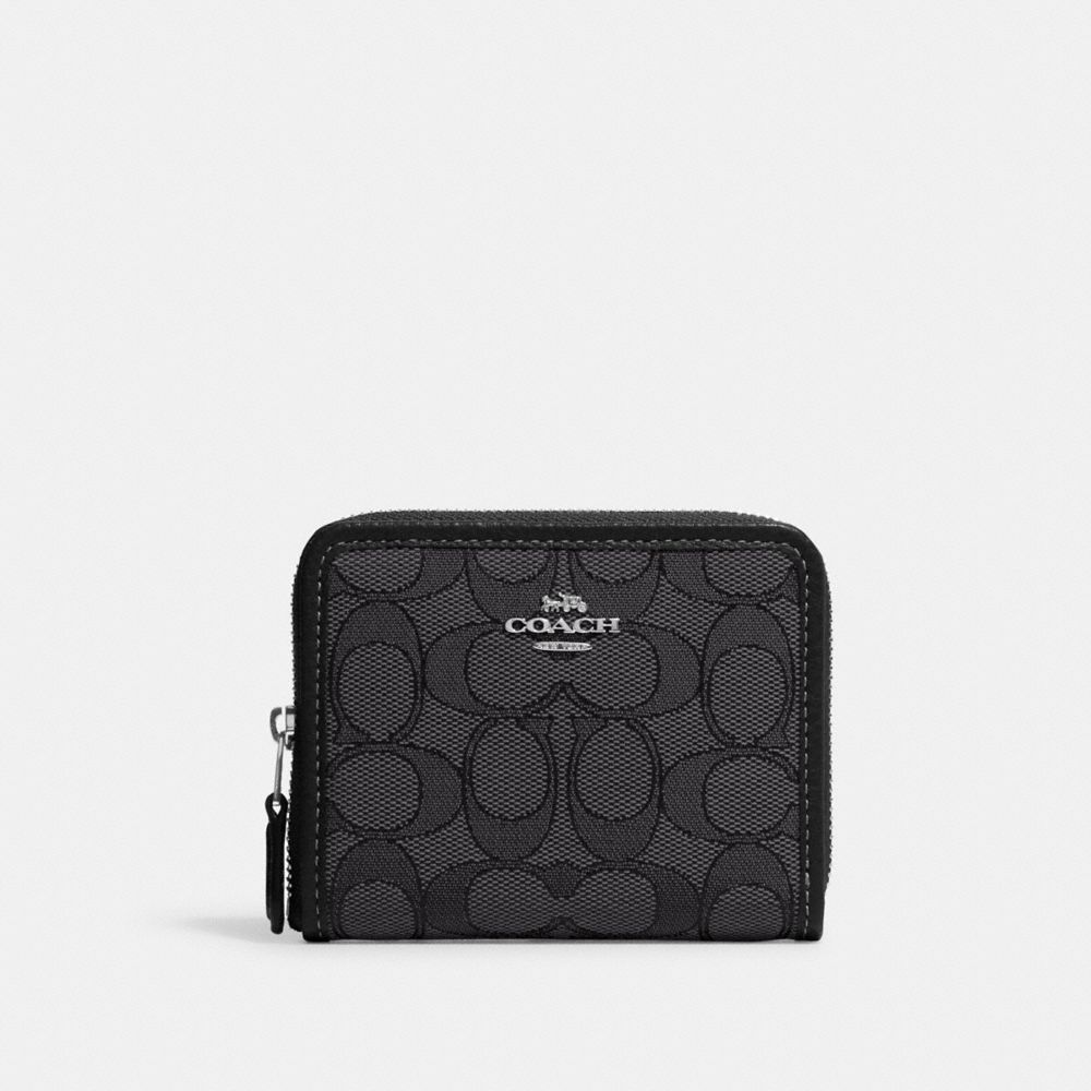 COACH® | Small Zip Around Wallet In Signature Jacquard