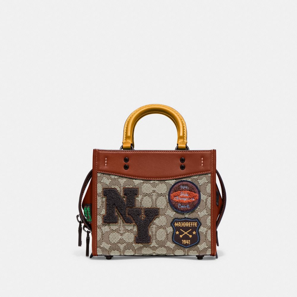 Coach Rogue 20 In Signature Textile Jacquard With Varsity Patches In ...
